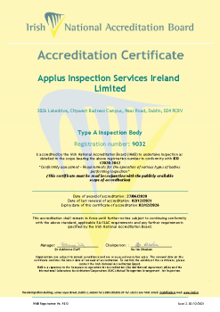 Applus Inspection Services Ireland Limited - INAB