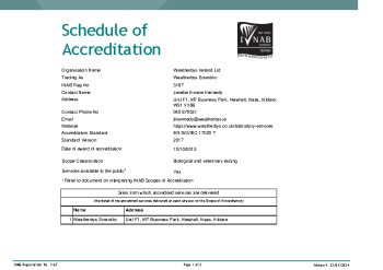 Weatherbys Ireland Ltd t/a Weatherbys Scientific - INAB